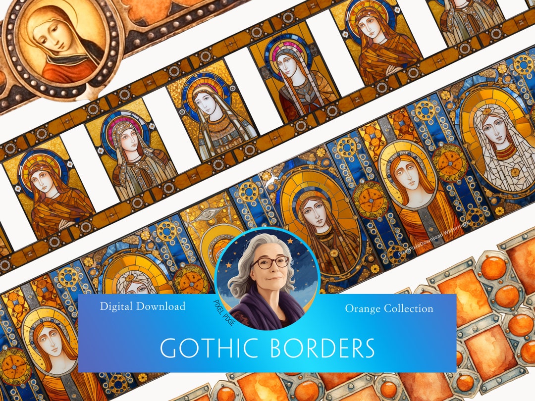 Gothic Byzantine Medieval Seamless Borders for Stationary Crafting ...