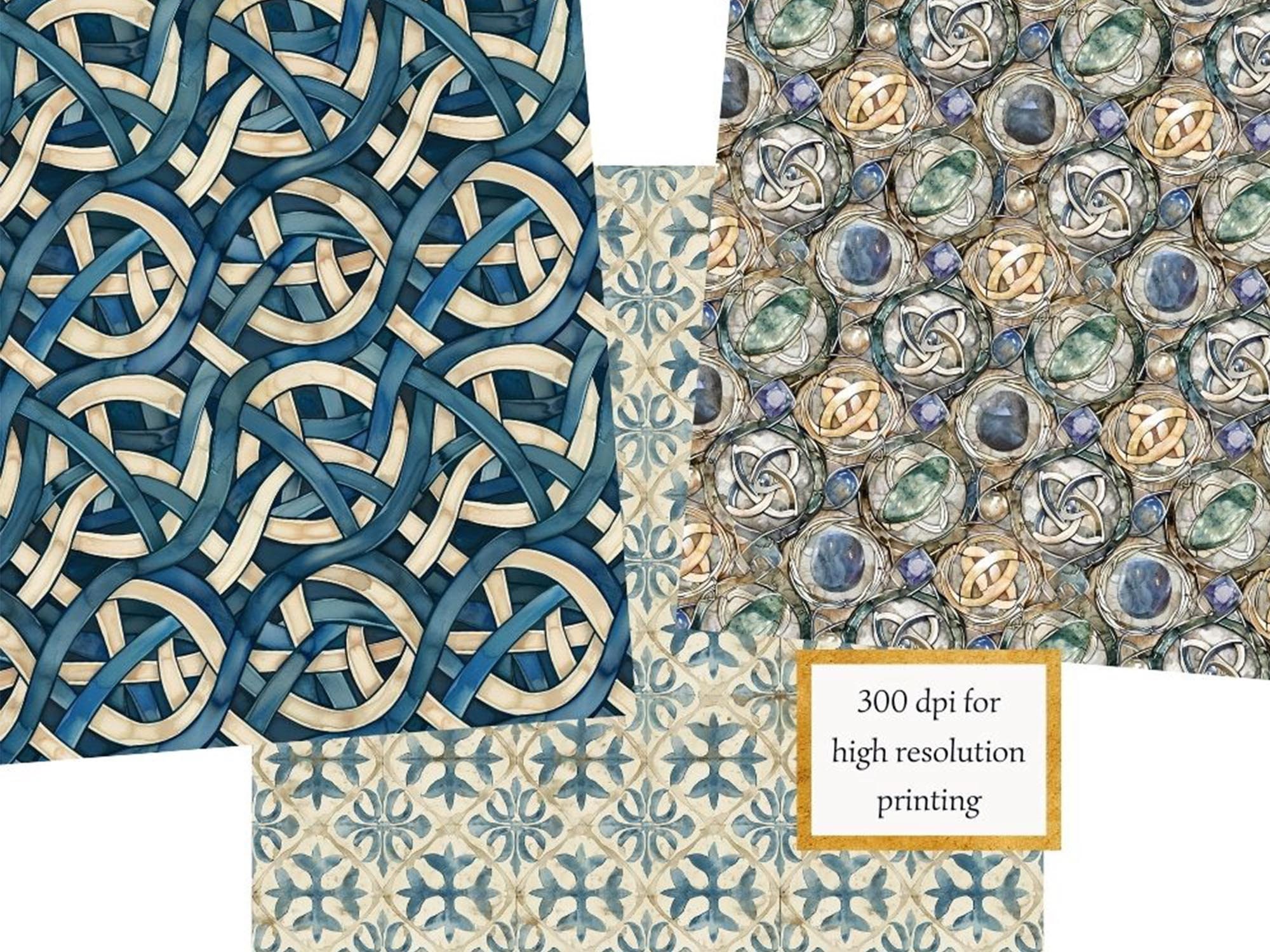 Medieval Camelot Blue Seamless Backgrounds Digital Download - Etsy