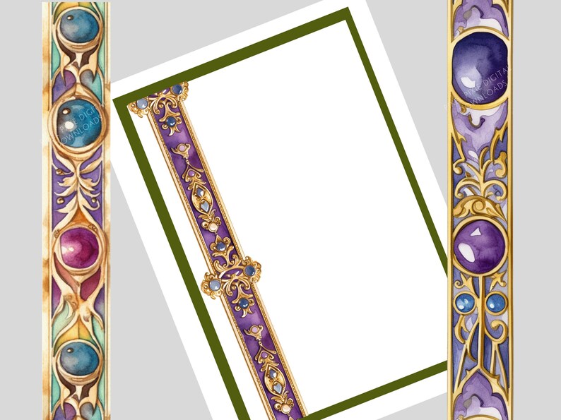 Medieval Gothic Borders PNG - Luxury Seamless Digital Borders ...