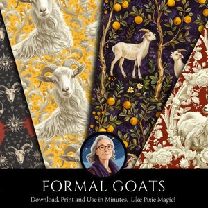 Formal Regency Goat Wallpaper, Seamless Patterns for Crafting Instant ...