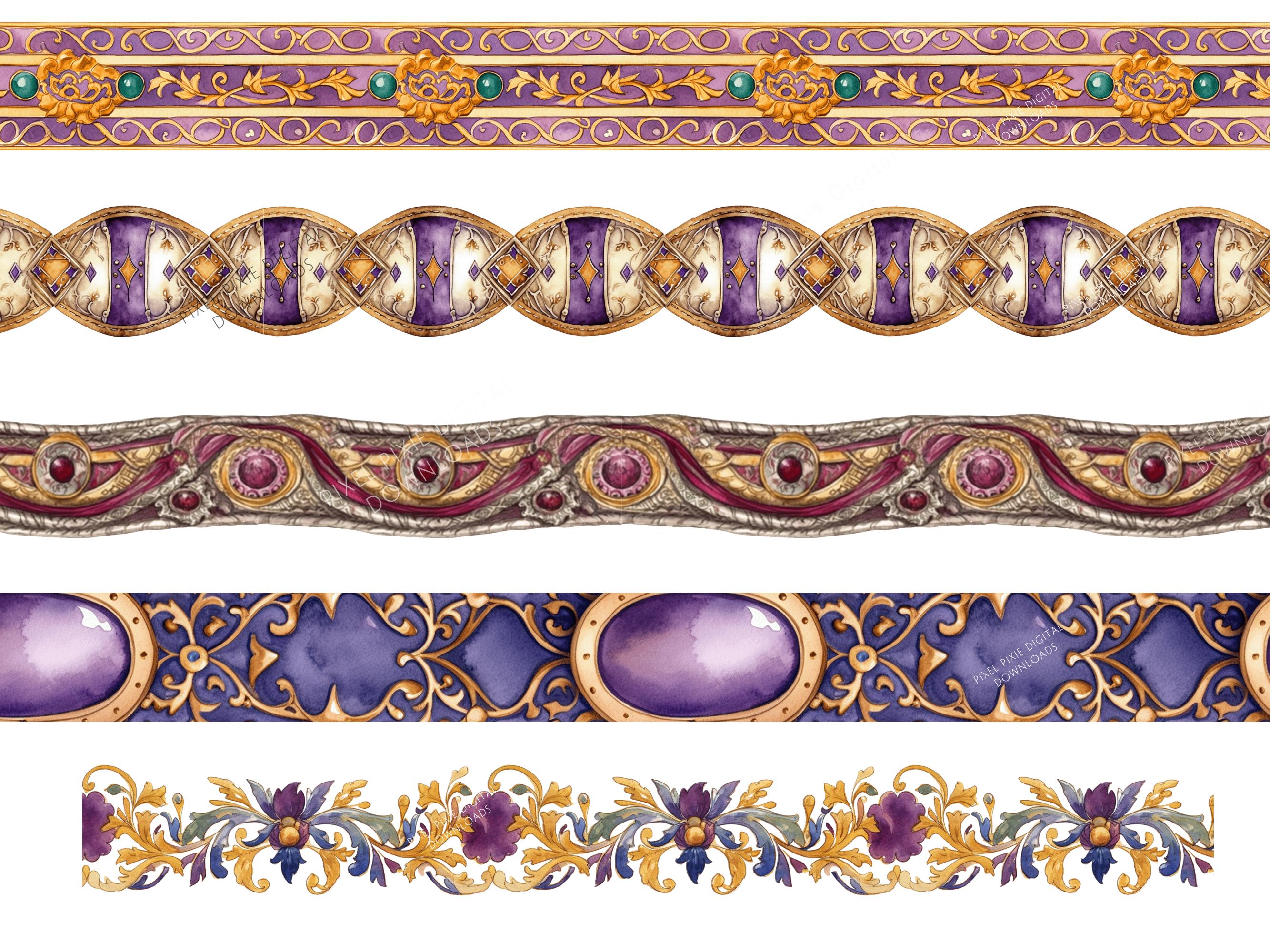 Medieval Gothic Borders PNG - Luxury Seamless Digital Borders ...