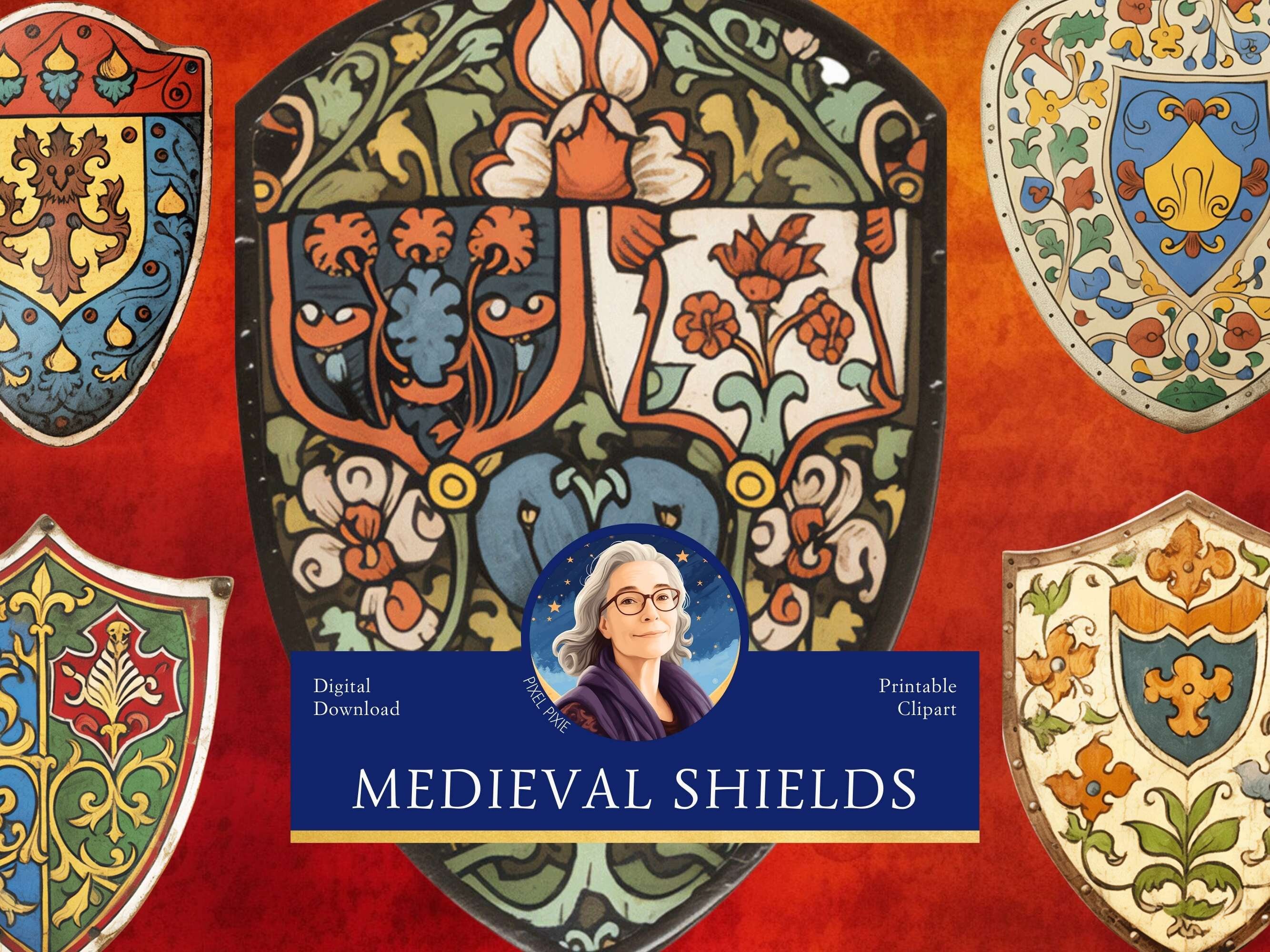 Medieval Shields With Distressed Paint, Rustic Clipart PNG - Etsy