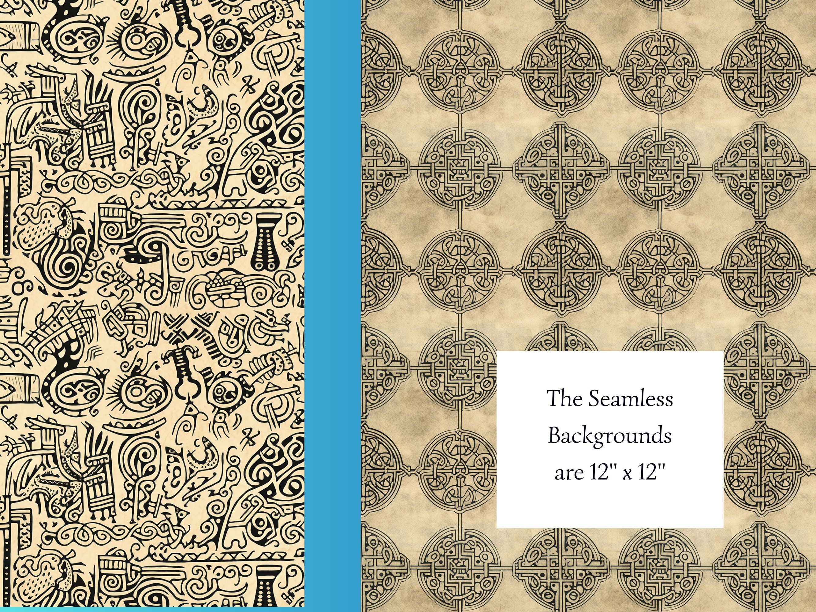 Medieval Viking Style Seamless Backgrounds - Etsy