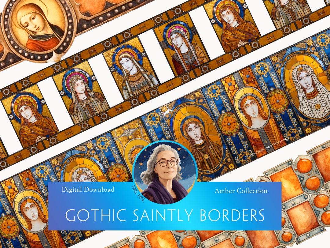 Medieval Seamless Borders With Saints, Digital Download, PNG Clipart - Etsy