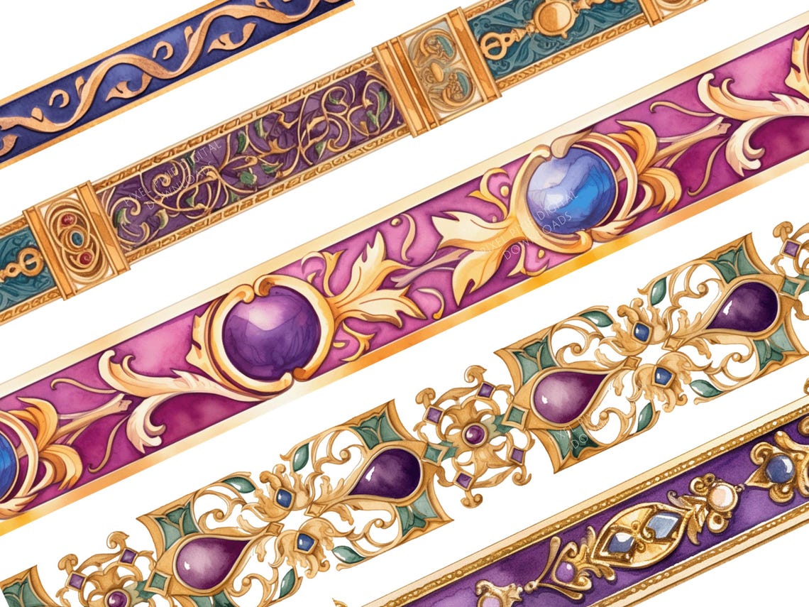 Medieval Gothic Borders PNG - Luxury Seamless Digital Borders ...