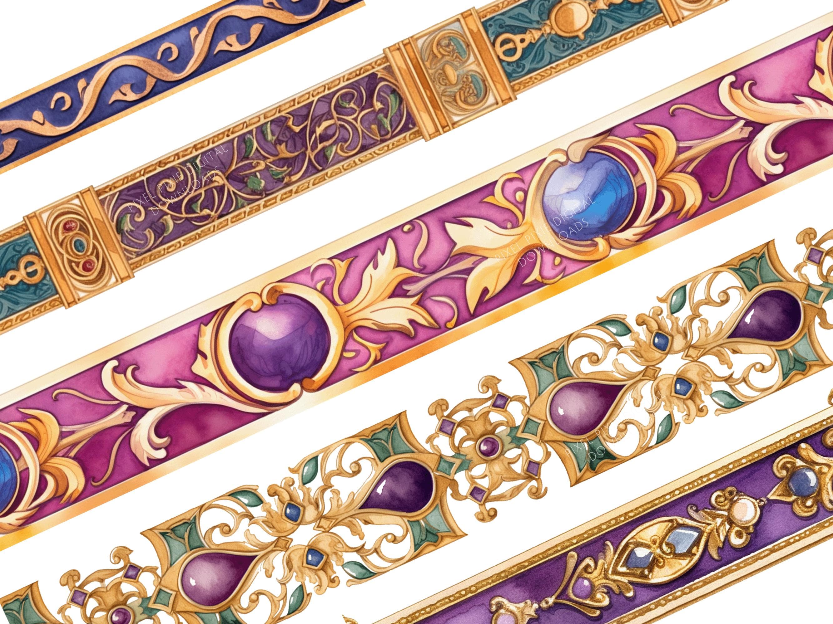 Medieval Gothic Borders PNG - Luxury Seamless Digital Borders ...