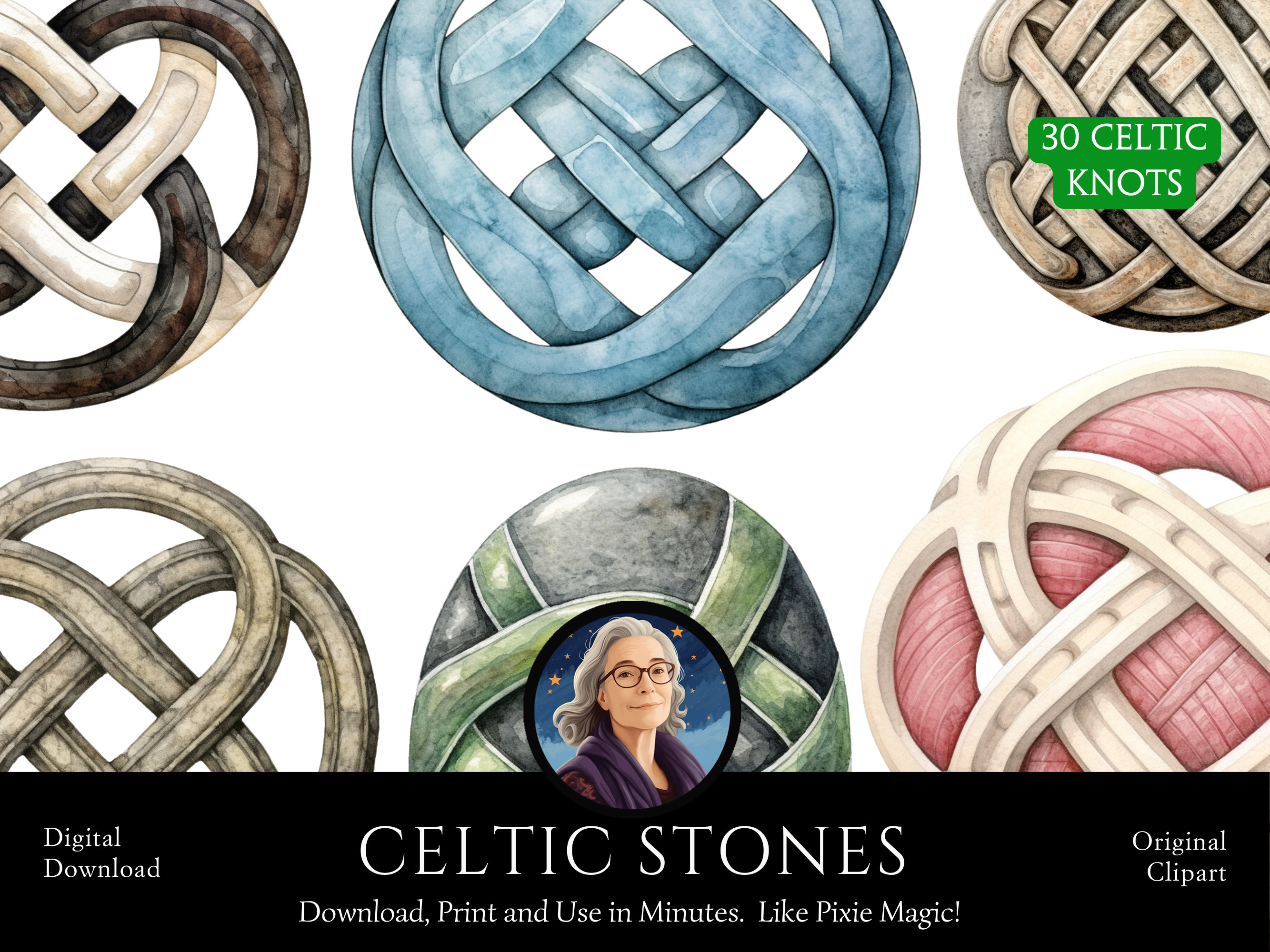 Celtic Knot Digital Clipart, Watercolor Illustrations, Digital Download ...