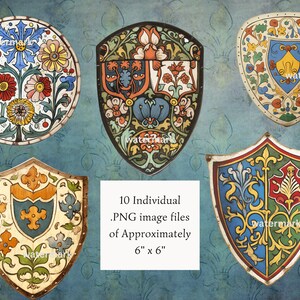 Medieval Shields With Distressed Paint - Etsy