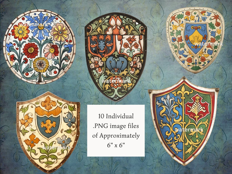 Medieval Shields With Distressed Paint - Etsy