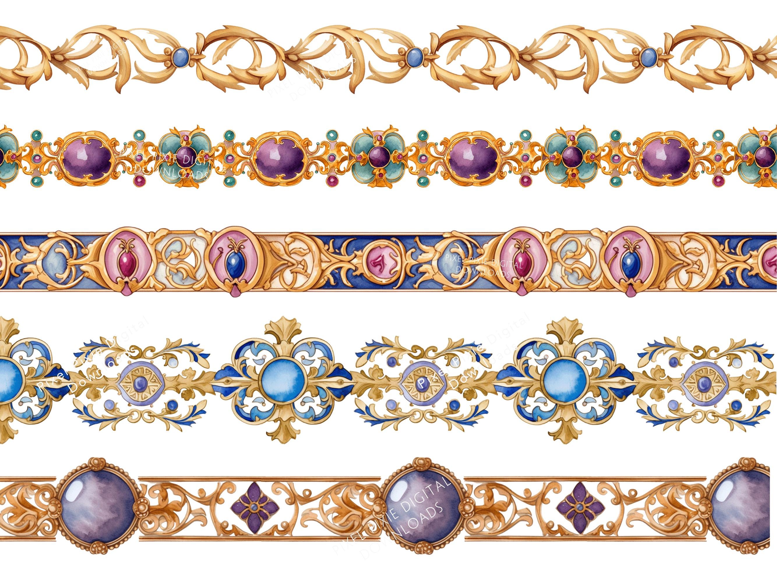 Medieval Gothic Borders PNG - Luxury Seamless Digital Borders ...