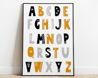 Scandi Alphabet Art - Etsy