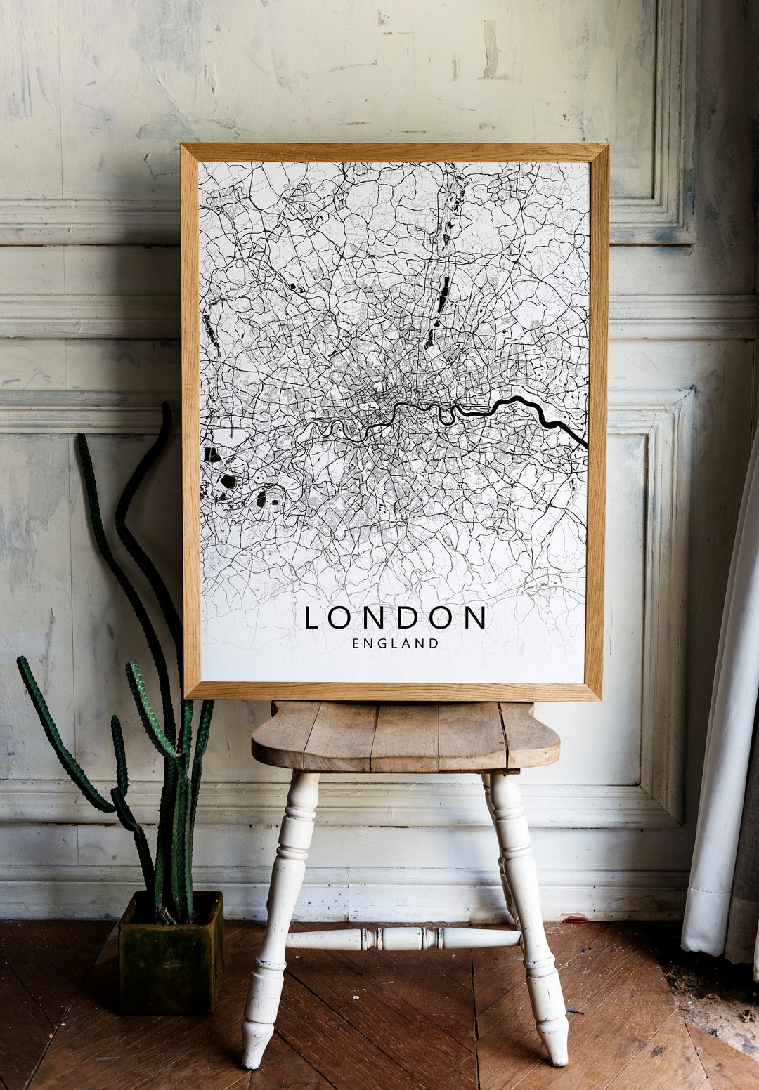LONDON map Black white map art City map poster UK city map print Poster ...