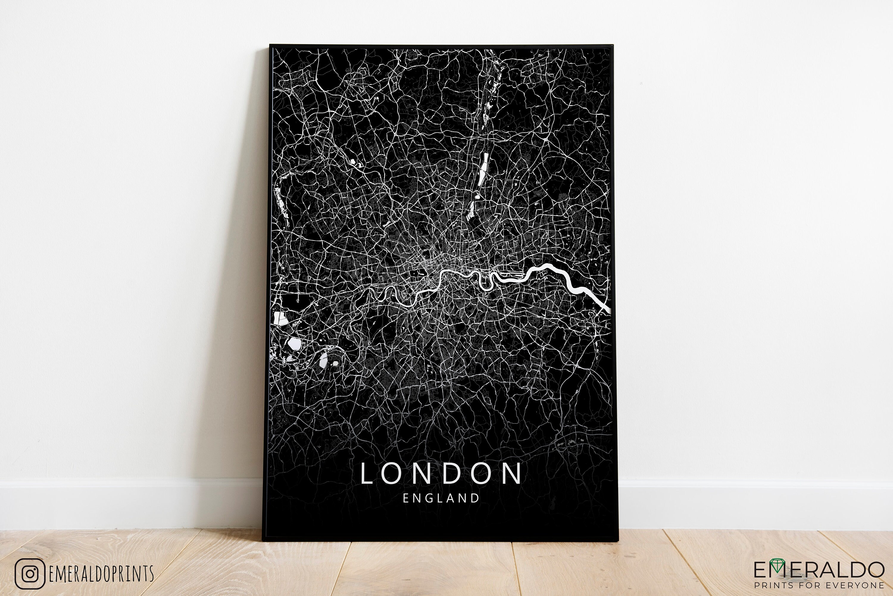 London Map England Printable City Map Minimal Map Black & - Etsy UK