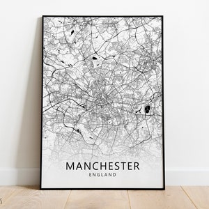 Manchester Map England Printable Manchester City Map - Etsy UK