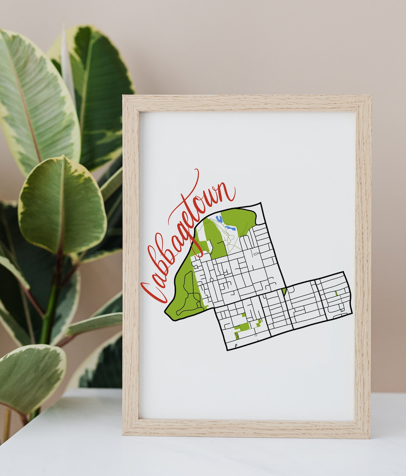 Cabbagetown Hand Drawn Map • Toronto Neighbourhood • Digital Art Print ...