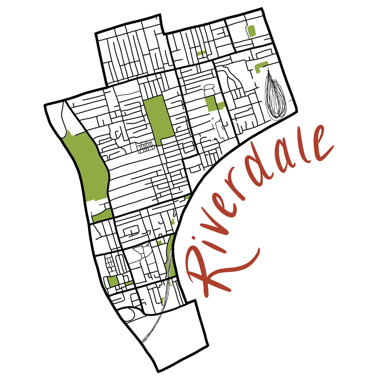 Regent Park Hand Drawn Map Toronto Neighbourhood Digital Art Print ...