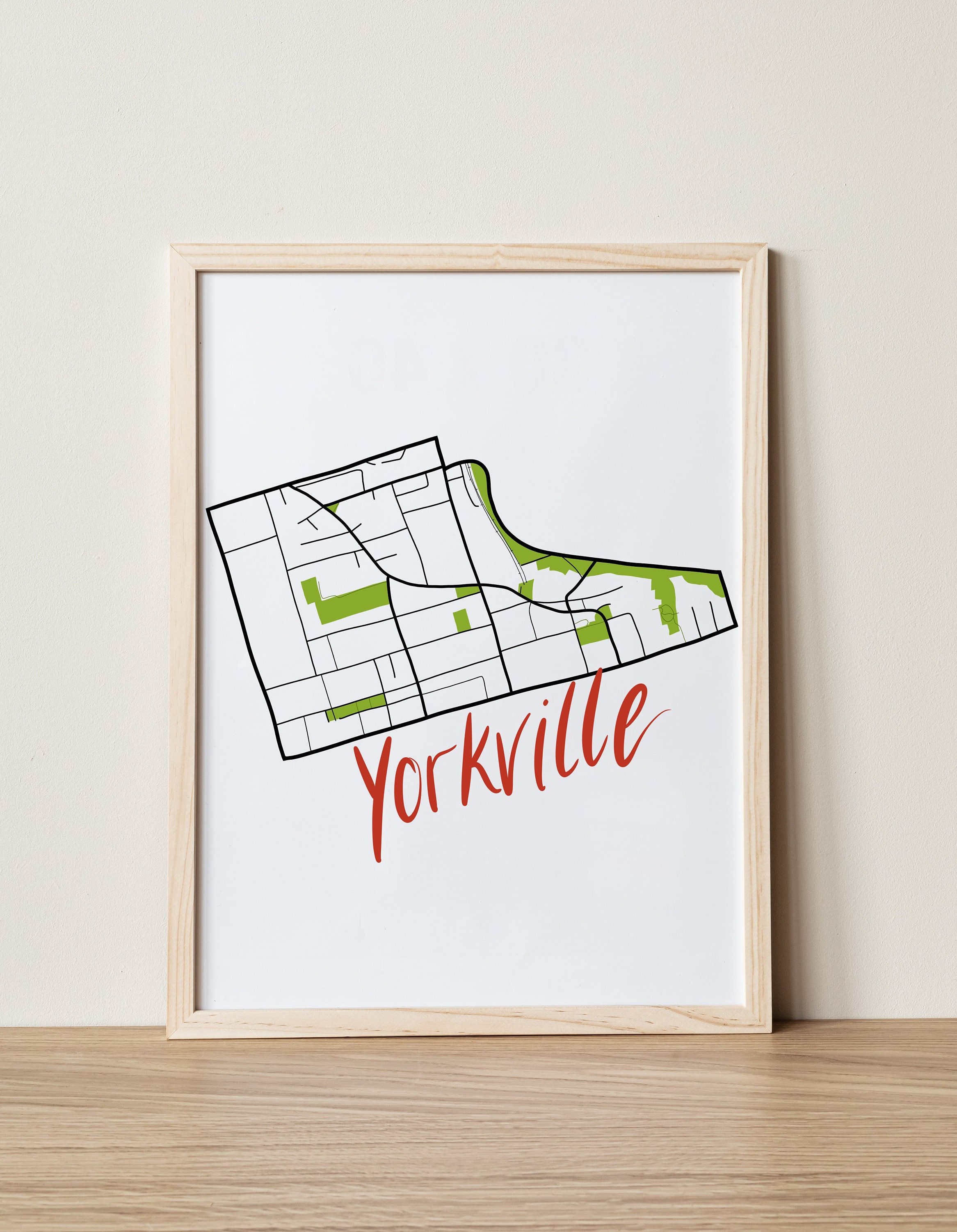 Yorkville Hand Drawn Map • Toronto Neighbourhood • Digital Art Print ...
