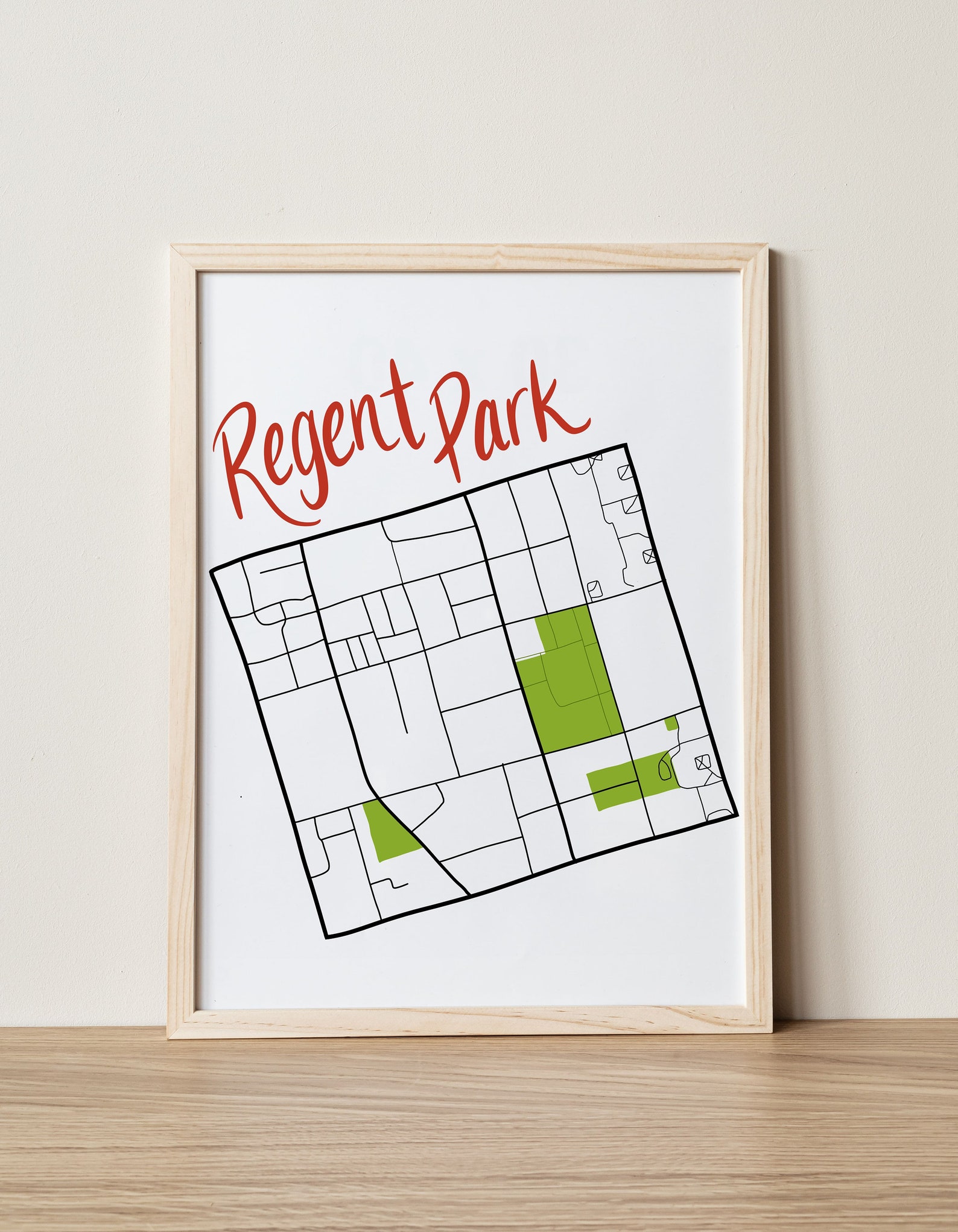 Regent Park Hand Drawn Map • Toronto Neighbourhood • Digital Art Print ...