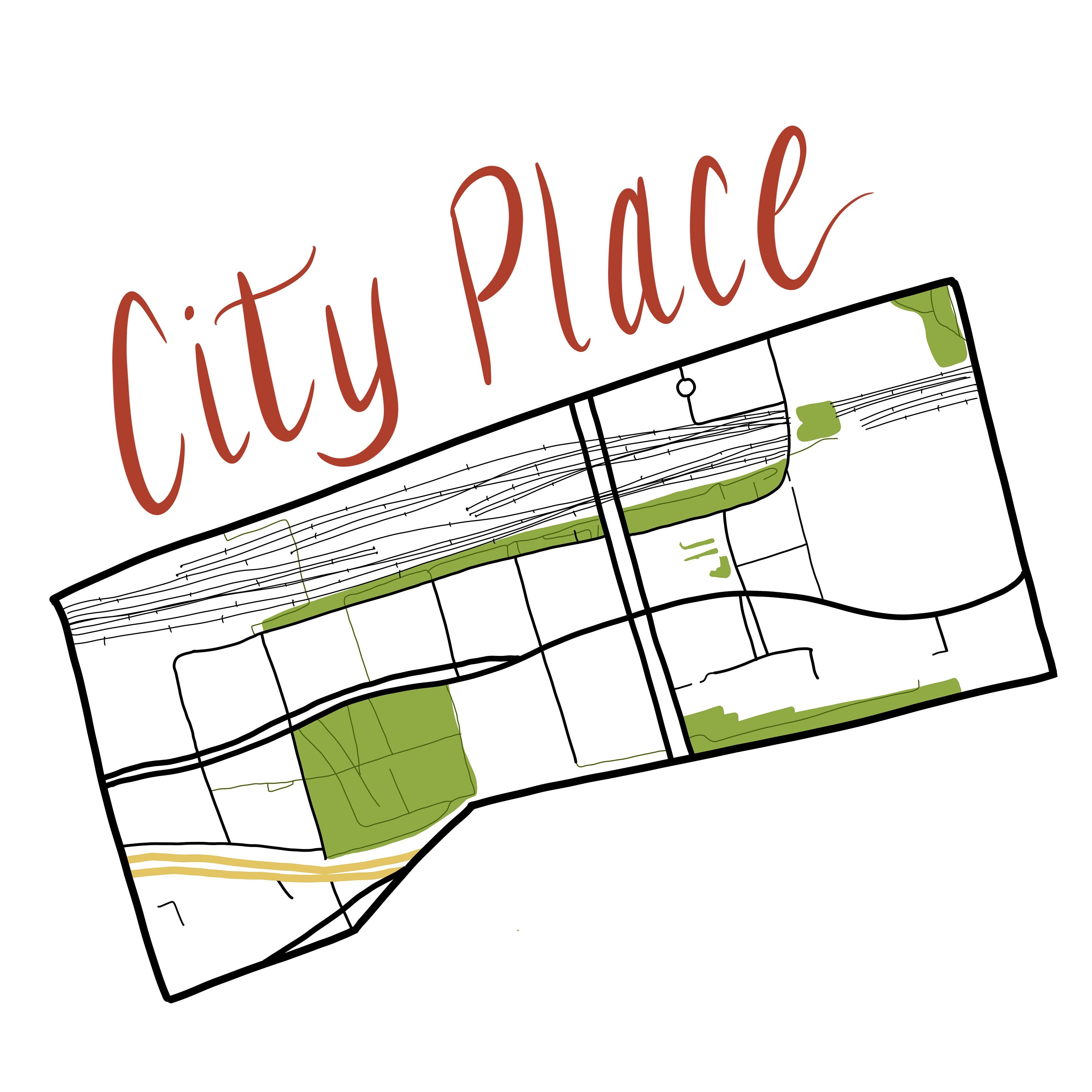 CityPlace Hand Drawn Map Toronto Neighbourhood Digital Art | Etsy