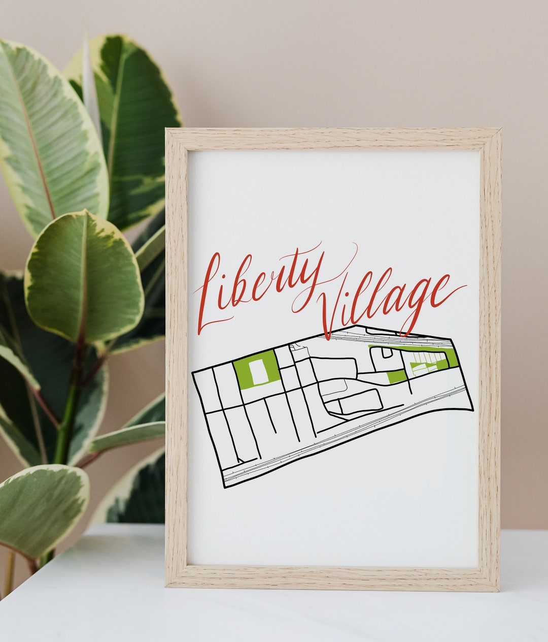 Liberty Village Hand Drawn Map • Toronto Neighbourhood • Digital Art ...