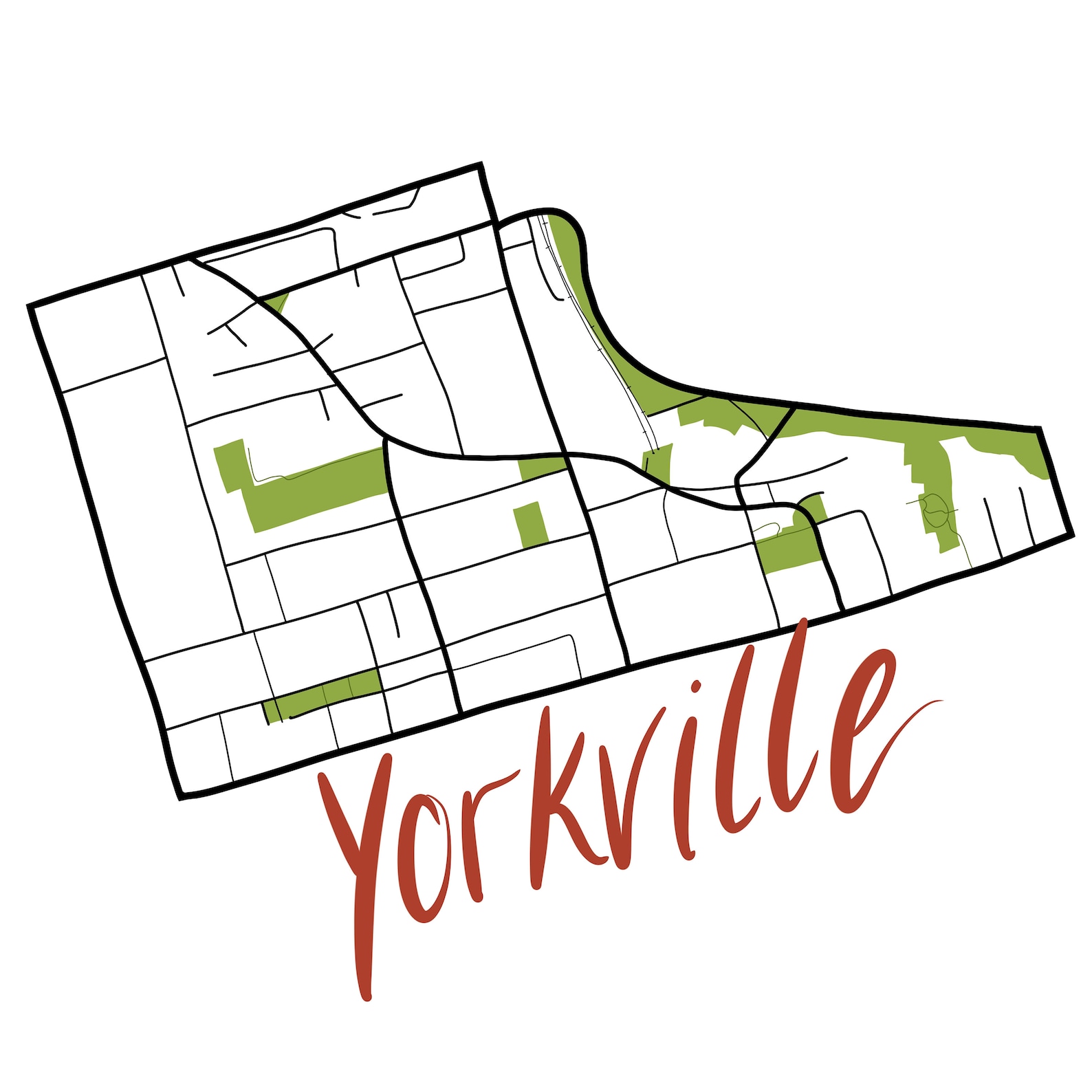 Yorkville Hand Drawn Map Toronto Neighbourhood Digital Art Print Custom ...