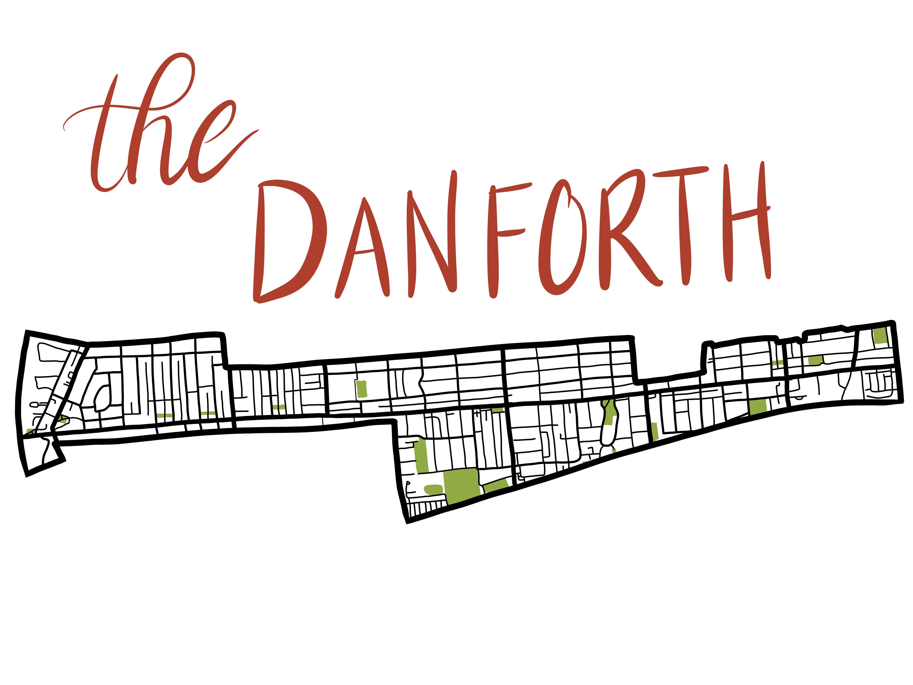 El mapa dibujado a mano de Danforth • Barrio de Toronto • Impresión de ...