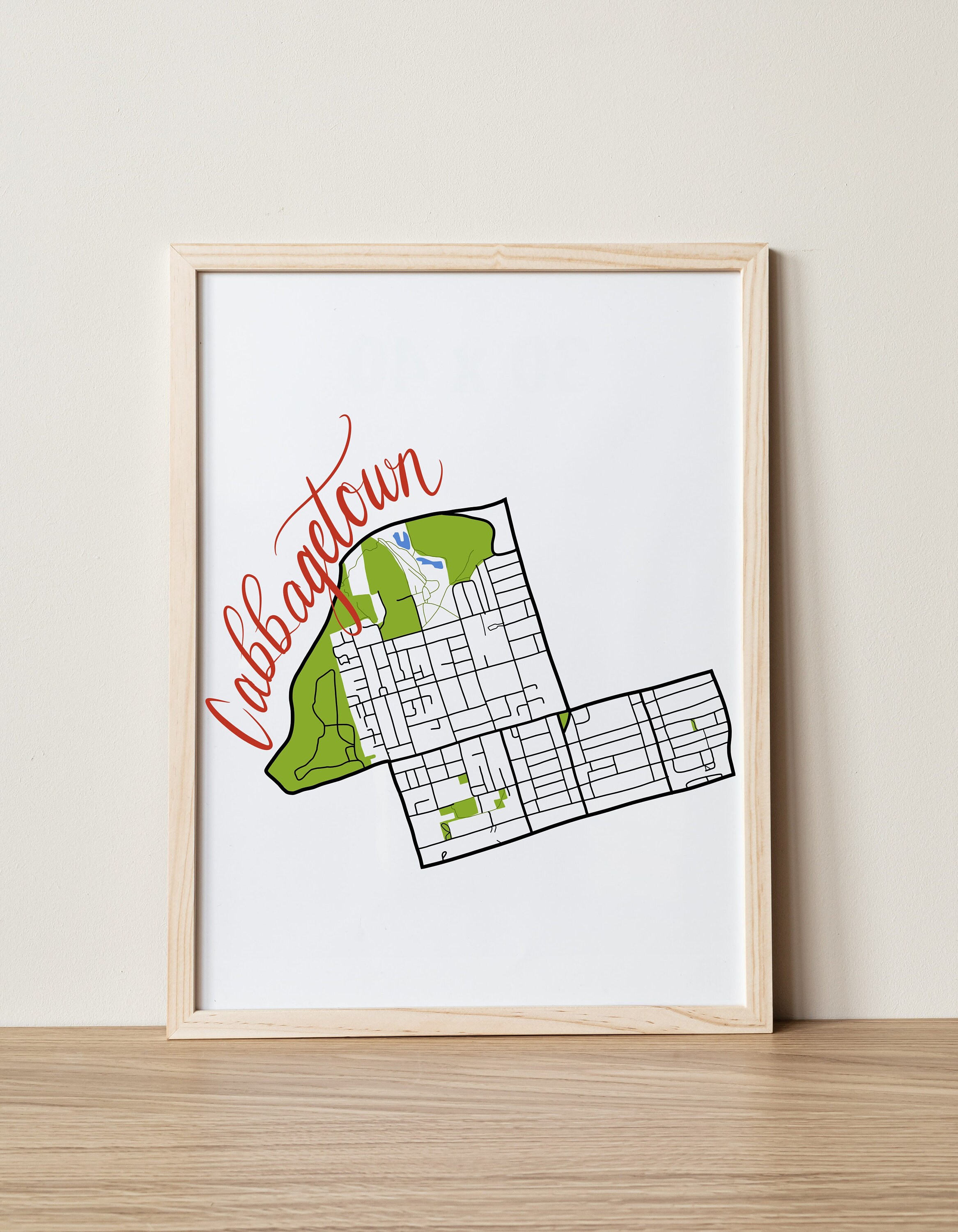Cabbagetown Hand Drawn Map • Toronto Neighbourhood • Digital Art Print ...