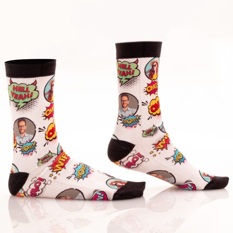 Pop Art Custom Face Socks, Personalized Face Socks, Cute Socks, Photo ...