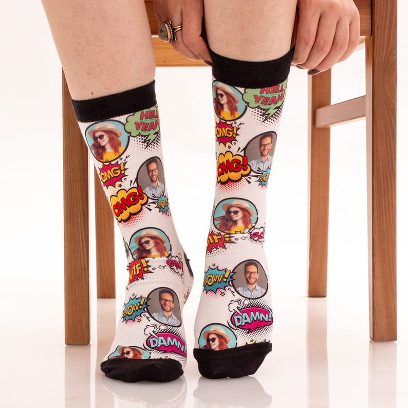 Pop Art Custom Face Socks, Personalized Face Socks, Cute Socks, Photo ...