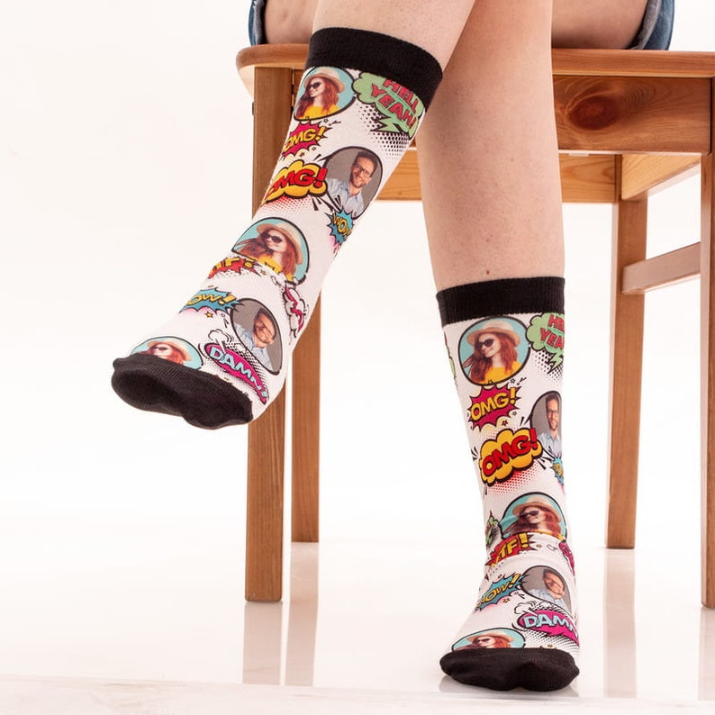 Pop Art Custom Face Socks, Personalized Face Socks, Cute Socks, Photo ...