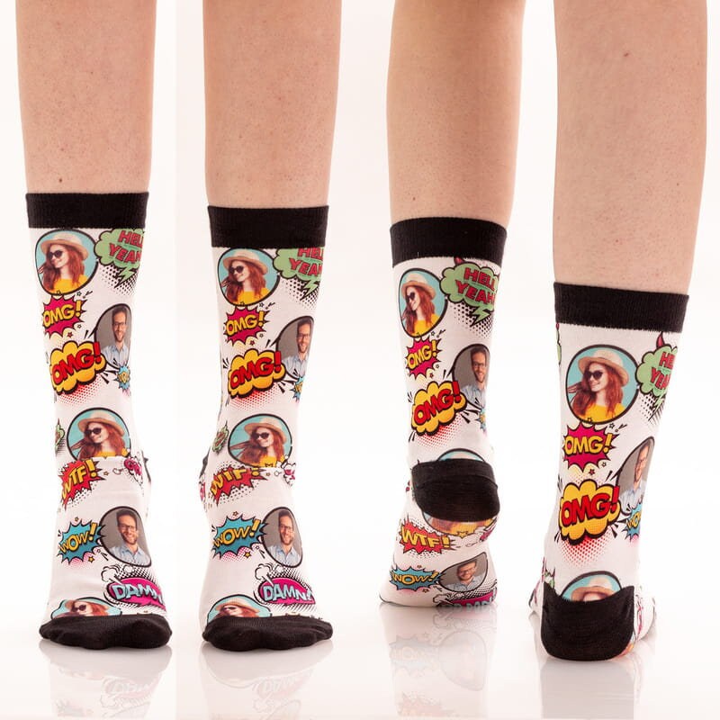 Pop Art Custom Face Socks, Personalized Face Socks, Cute Socks, Photo ...