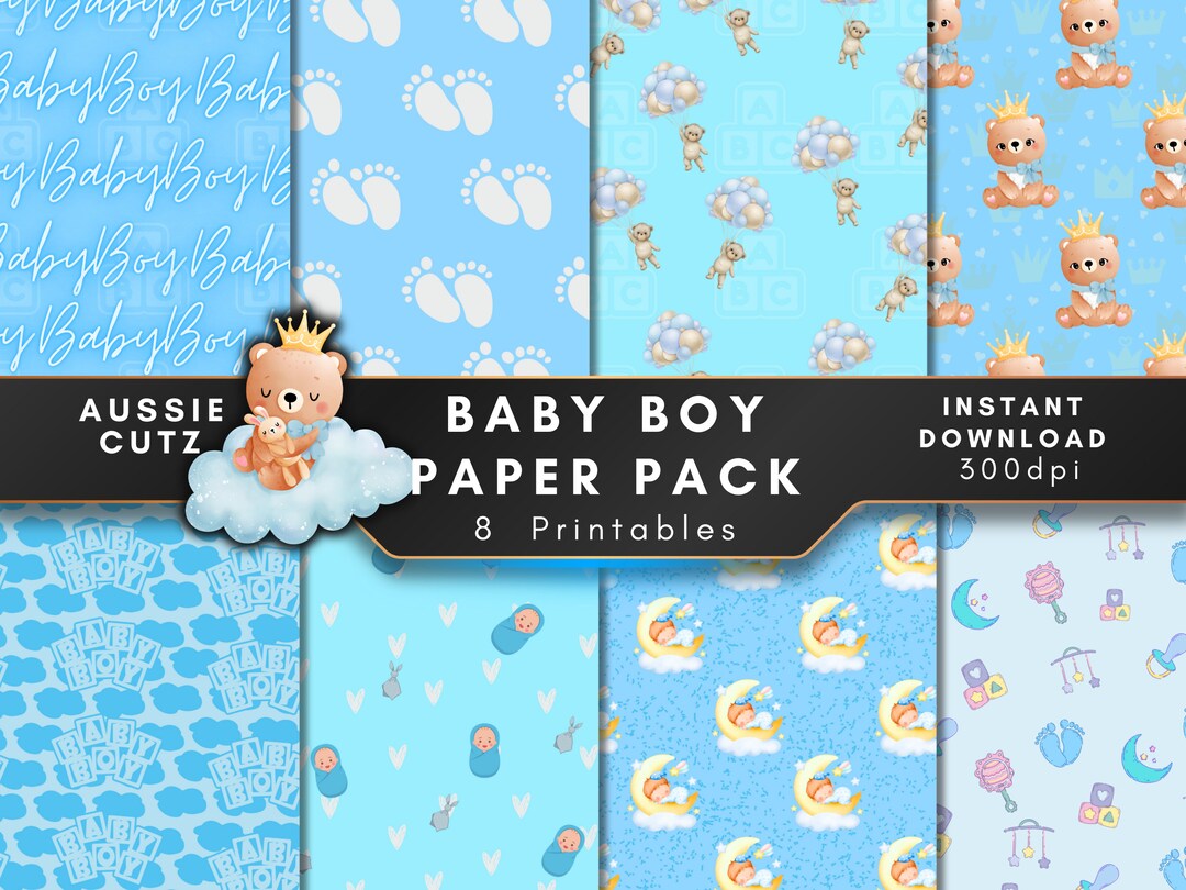 Baby Boy Digital Download Paper Pack Baby Boy JPEG Baby - Etsy