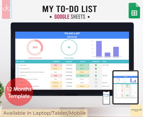 To Do List Schedule Planner Daily to Do List Google - Etsy