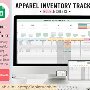Apparel Inventory Tracker Simple Inventory Spreadsheet T - Etsy