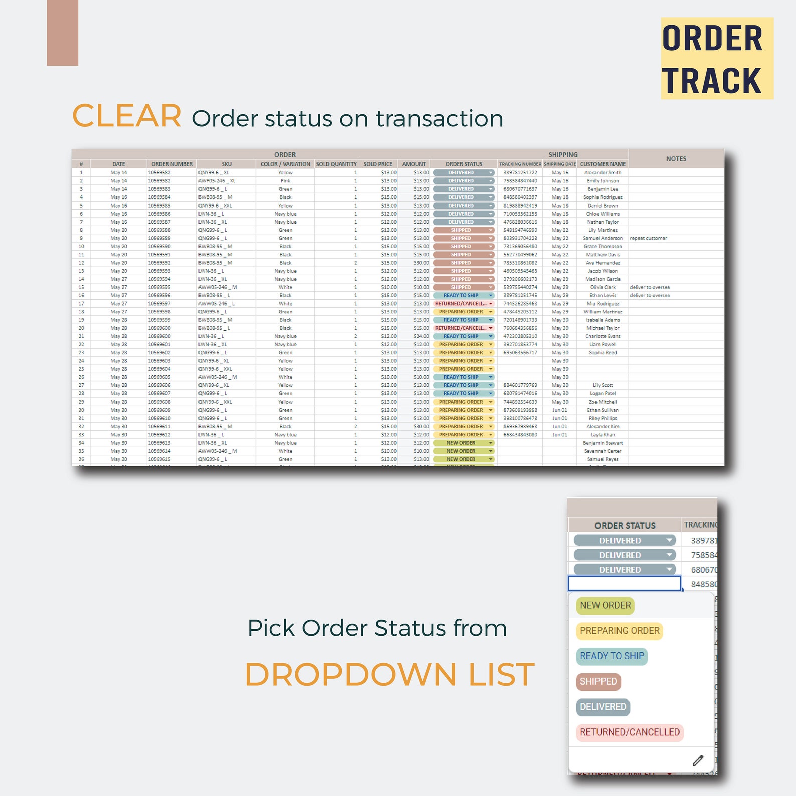 Apparel Inventory & Order Tracker, Clothing Inventory, T Shirt ...