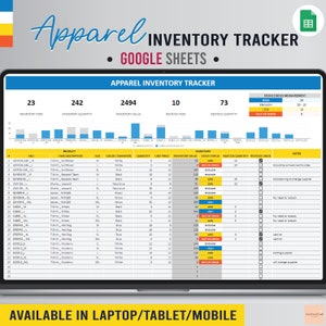Apparel Inventory Tracker, Simple Inventory Spreadsheet, T Shirt ...