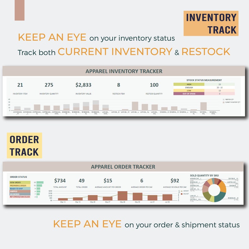 Apparel Inventory & Order Tracker, Clothing Inventory, T Shirt ...