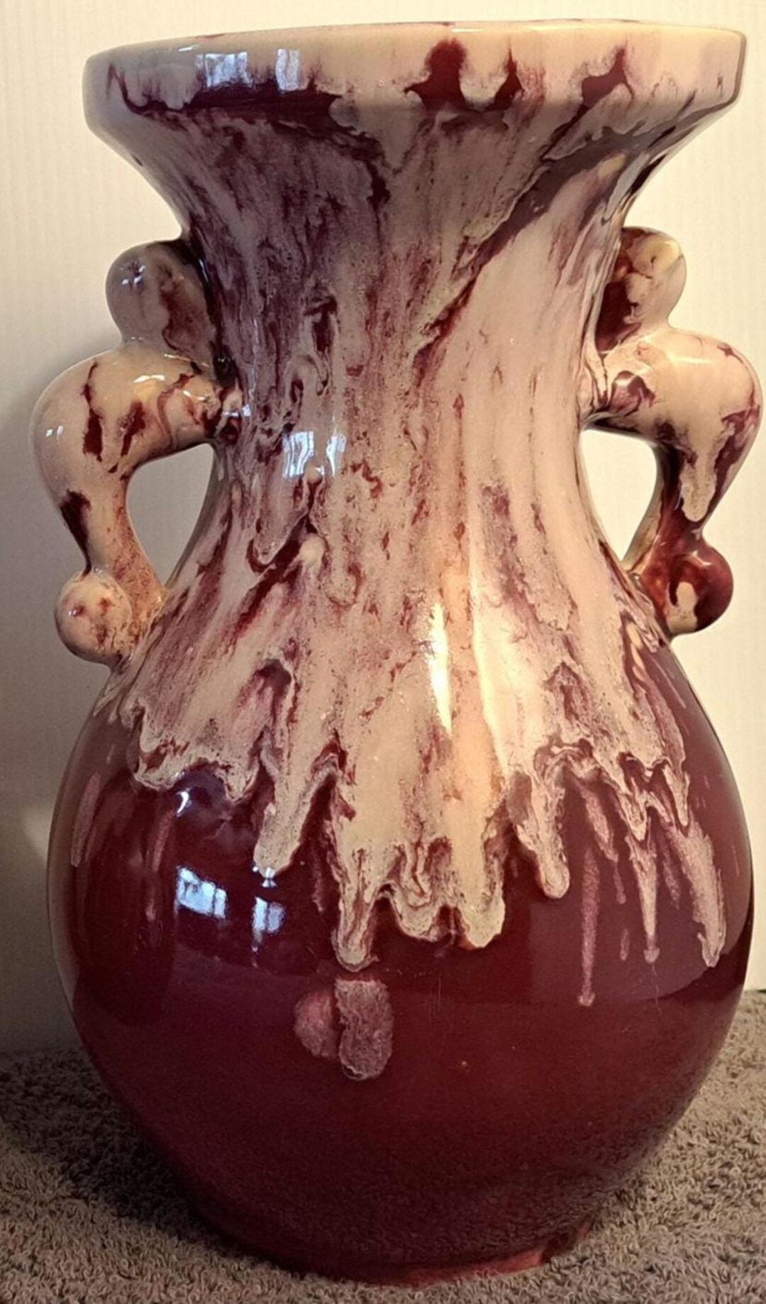 Vintage U.S.A. 223 Dripware Pottery Red/white - Etsy