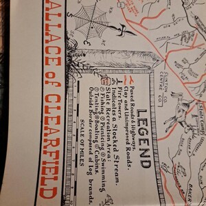 Rare 1955 Revised "gods Country Pennsylvania Last Frontier" Map ...