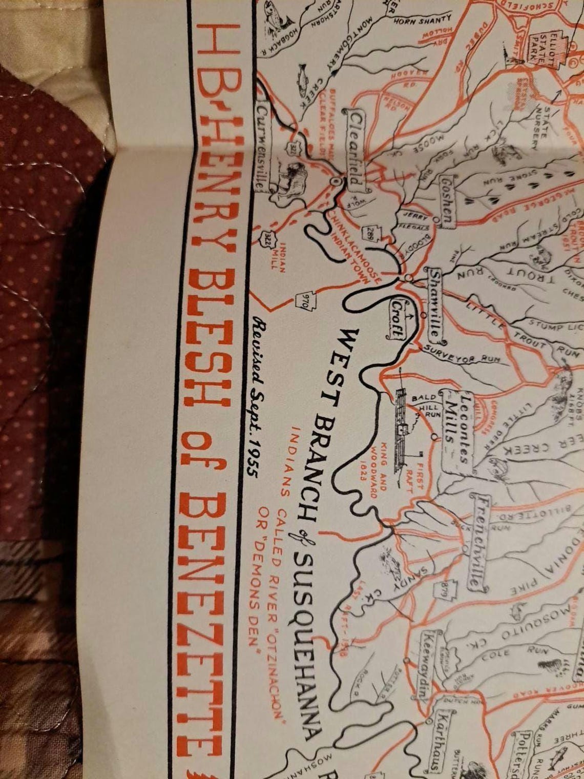 Rare 1955 Revised "gods Country Pennsylvania Last Frontier" Map ...