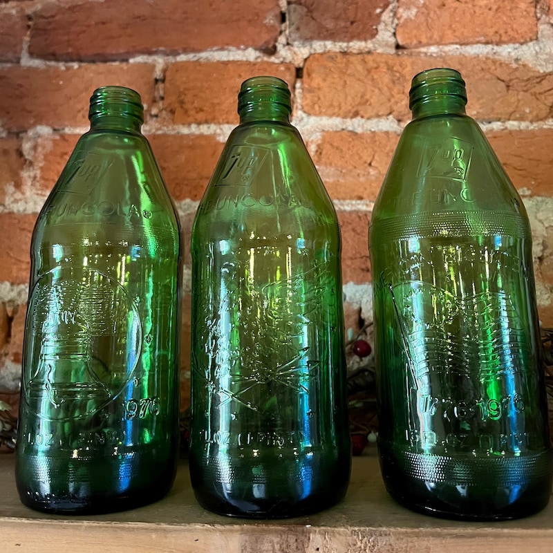 Vintage Green 7up Bottles - Etsy