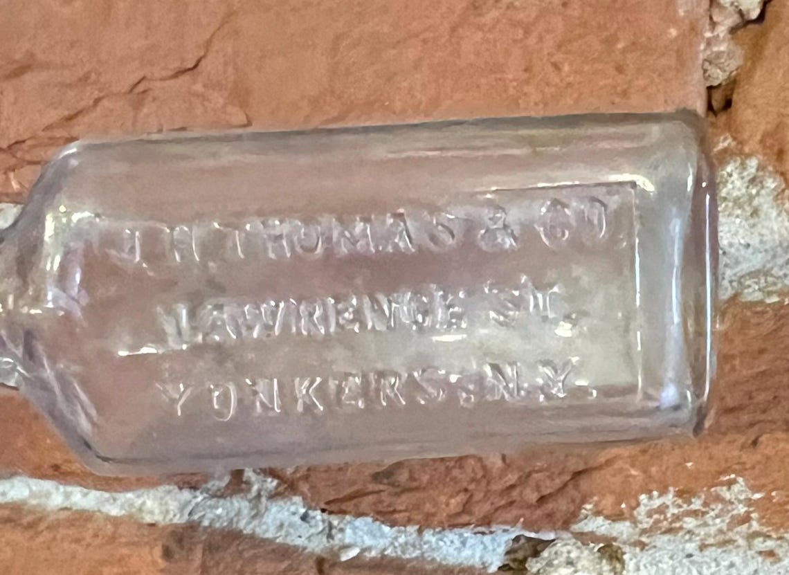Antique J.H. Thomas & Co. Apothecary Bottle | 3.5" Embossed Glass ...