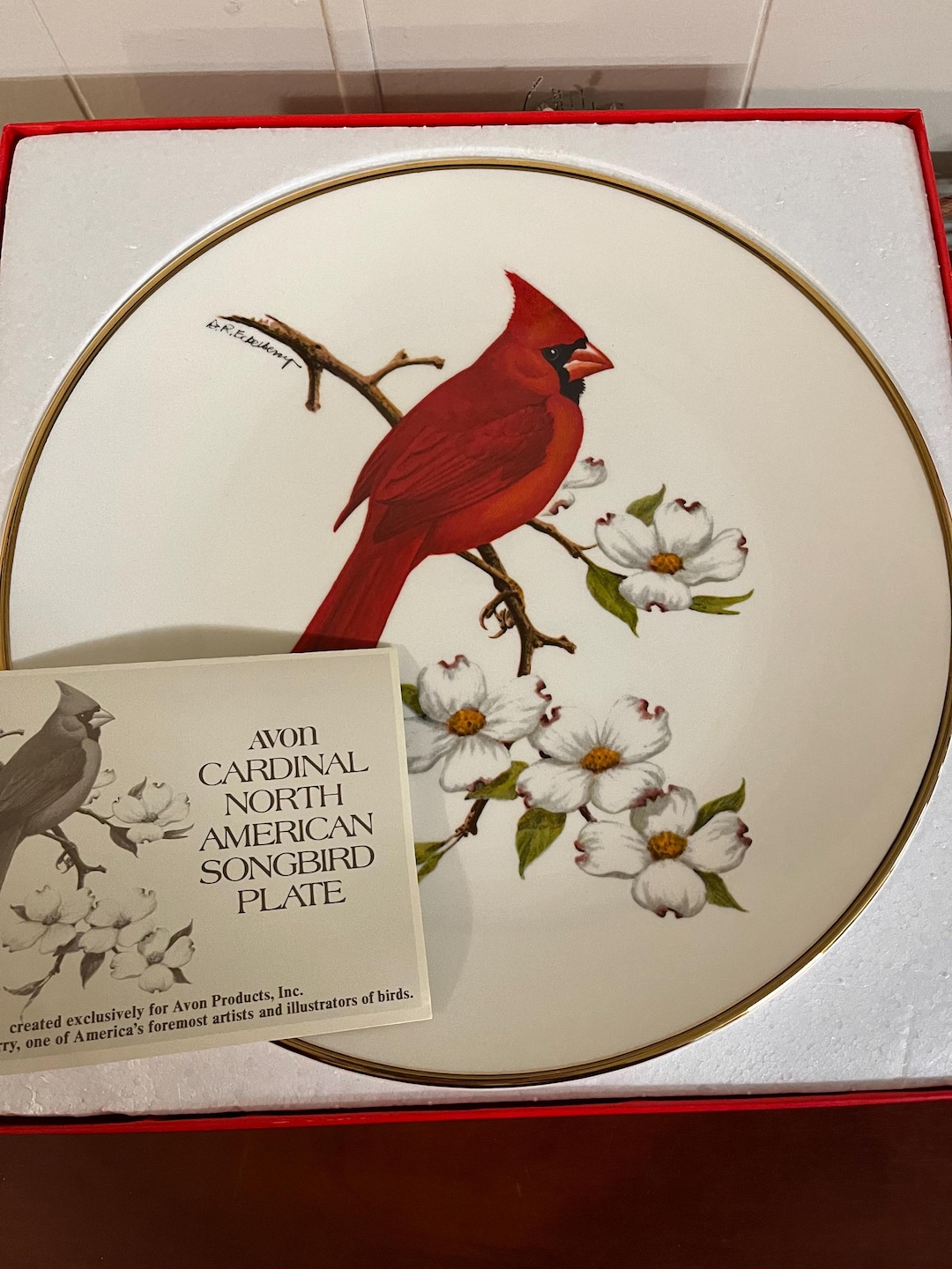 Vintage Avon Cardinal Plate | North American Songbird Series ...