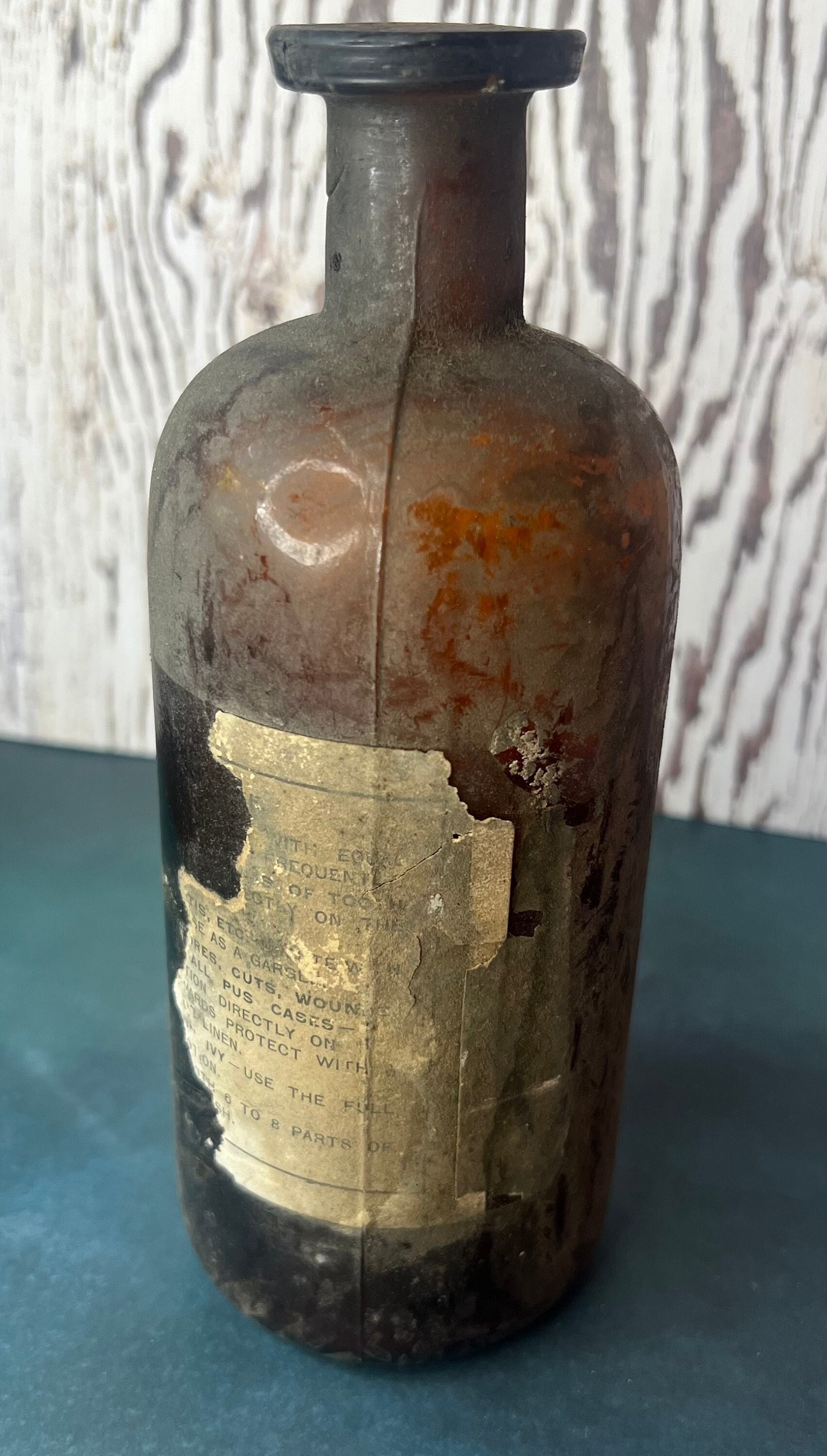 Vintage Amber Glass Apothecary Bottle - Etsy