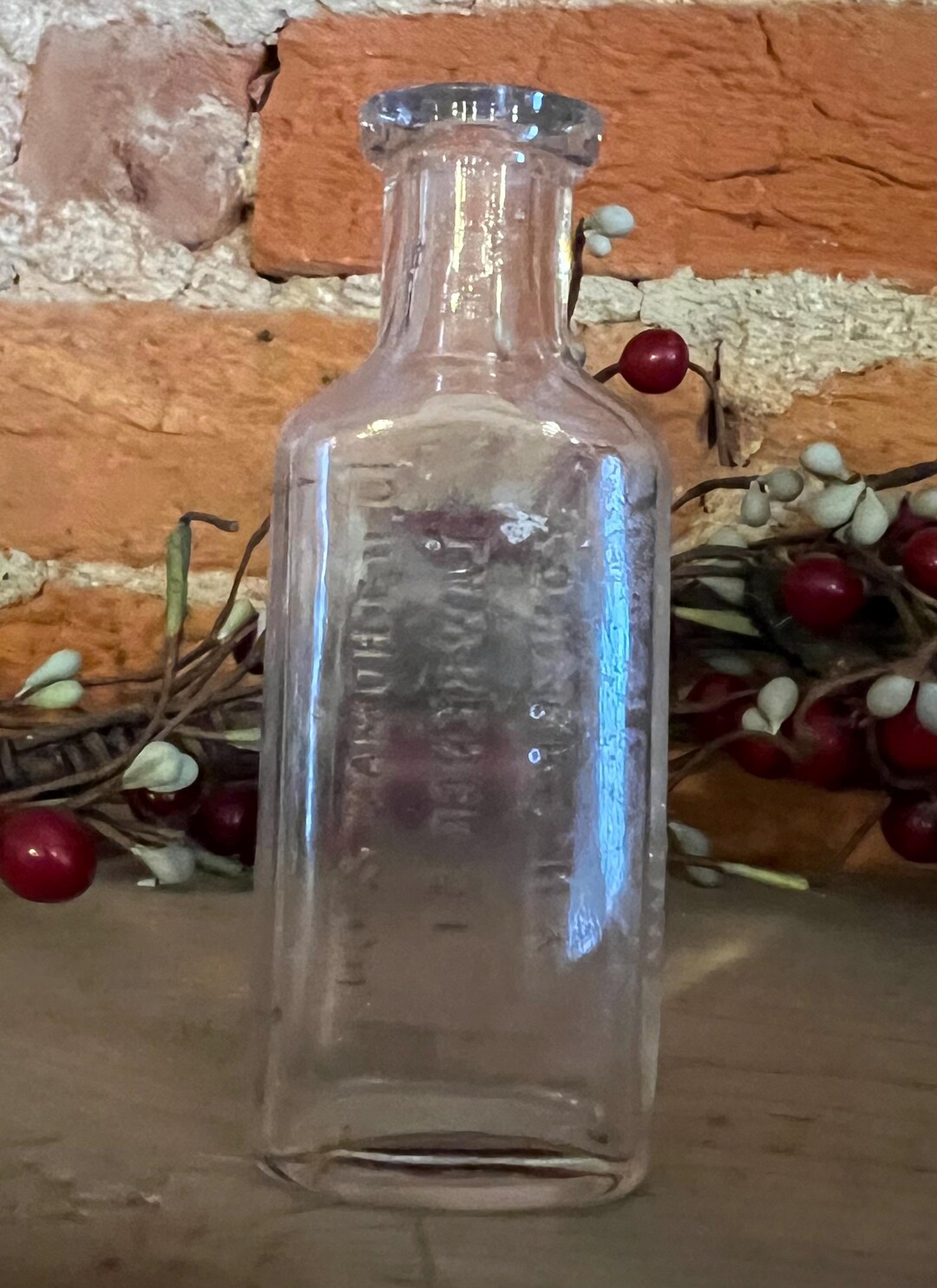 Antique J.H. Thomas & Co. Apothecary Bottle | 3.5" Embossed Glass ...