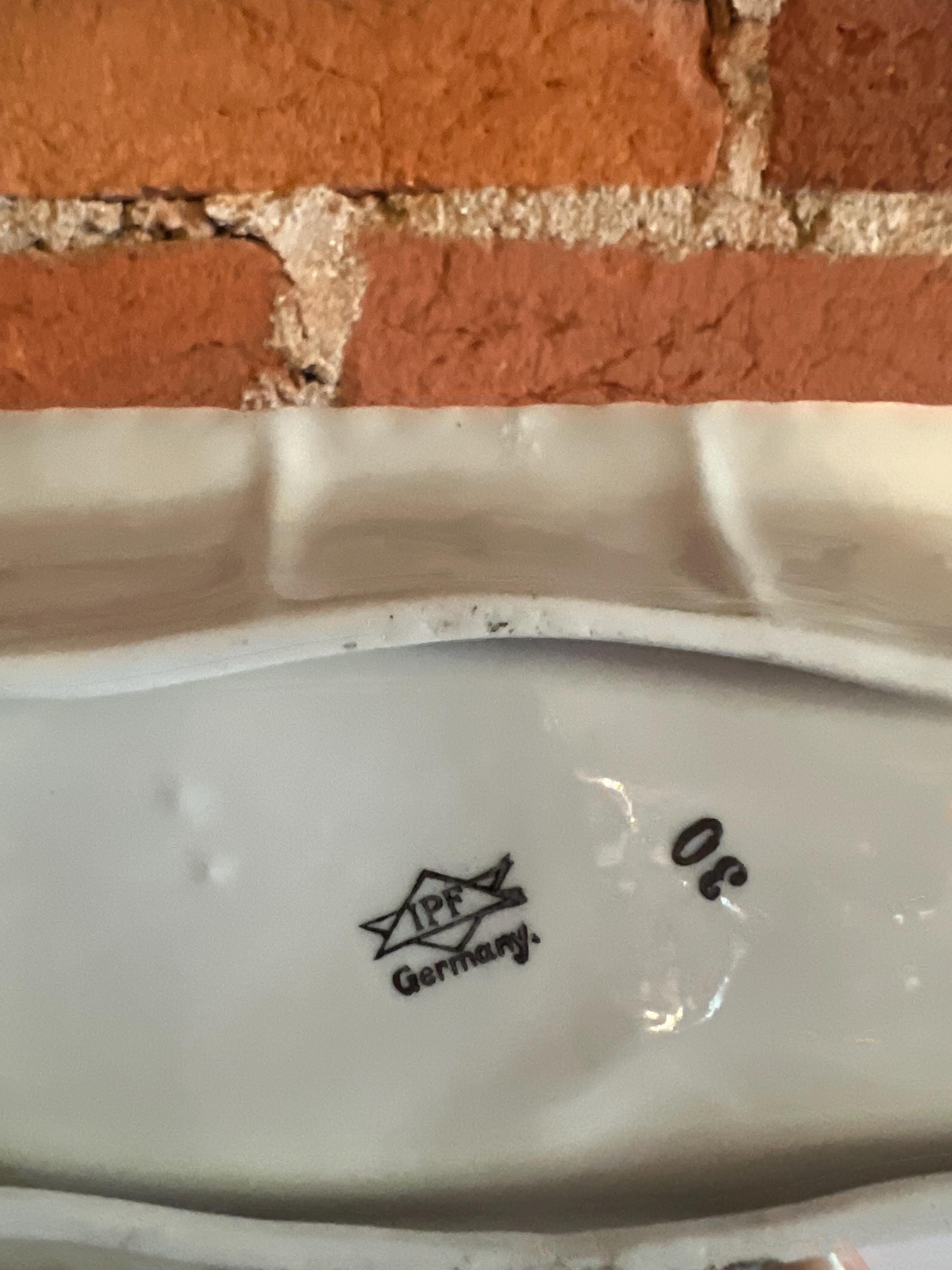 Vintage IPF Germany Hand Painted Relish Dish W/ Handle, Grapes & Flower ...