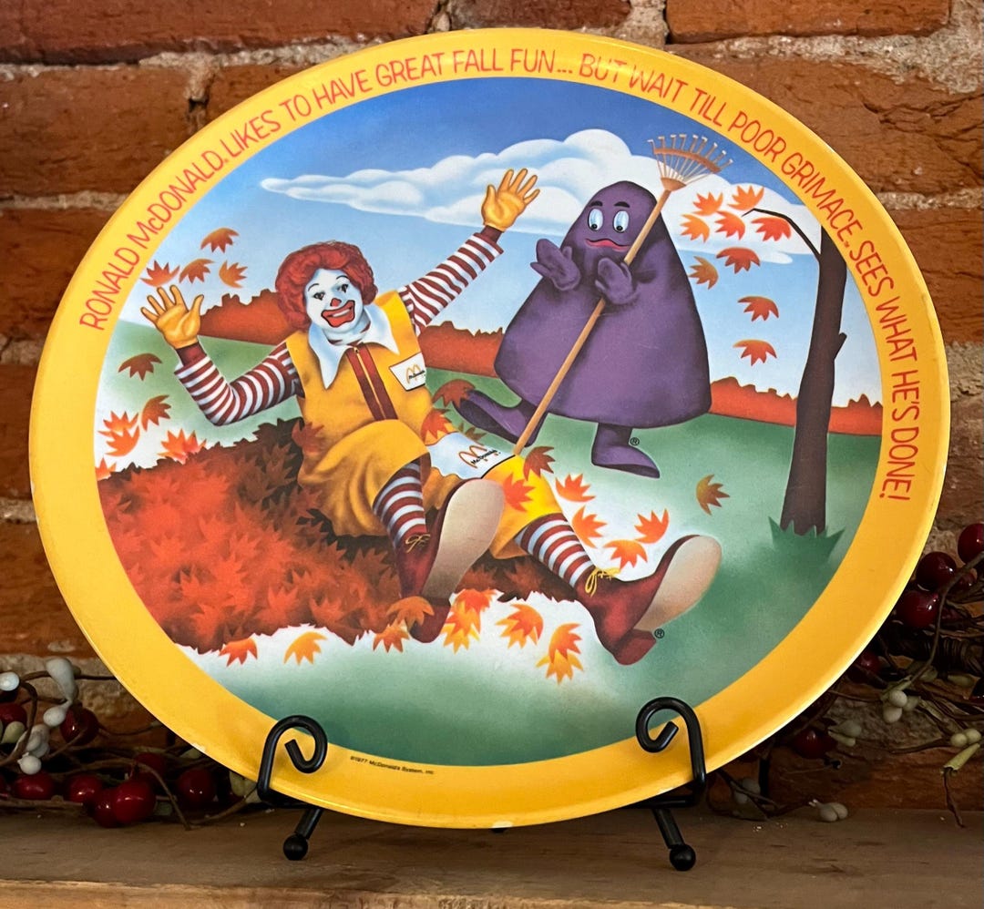 Vintage 1977 Mcdonald’s Plate | Ronald Mcdonald Fall Fun Plate 10 ...