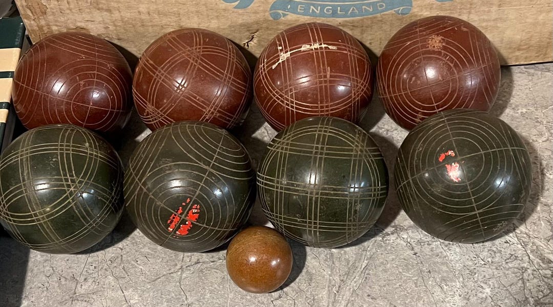 Vintage Sportcraft Bocce Ball Set With Pallino | Made in Italy ...