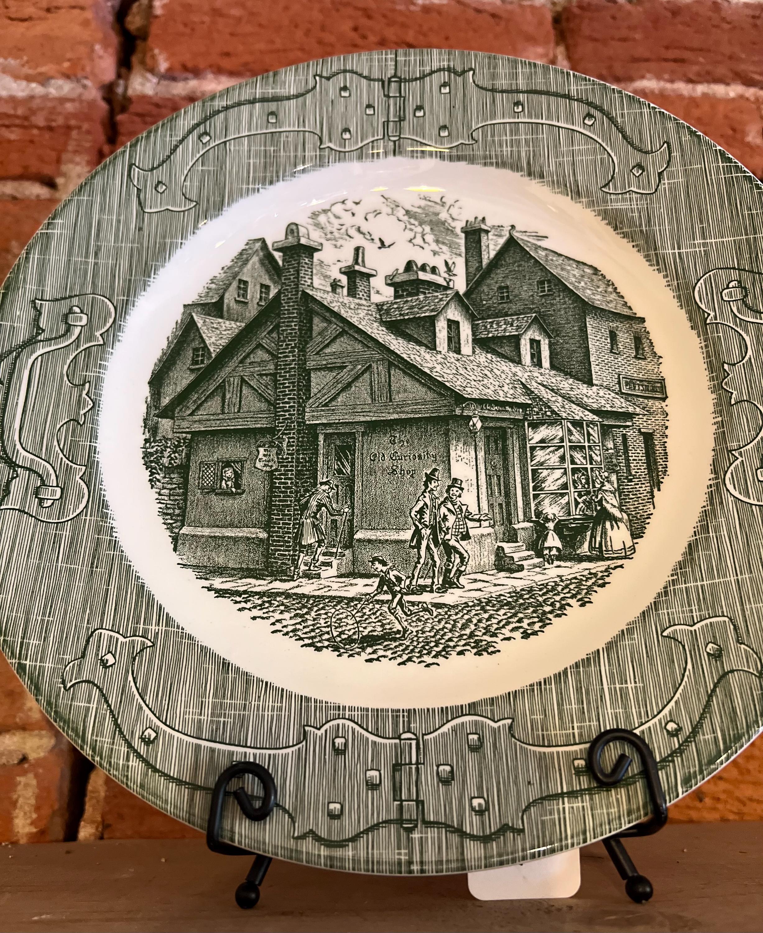 Vintage Royal China Old Curiosity Shop Green Dinner Plate, 9 7/8 ...