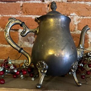 Antique Silverplate Footed Teapot | Ornate Victorian-style Tea Pot With ...